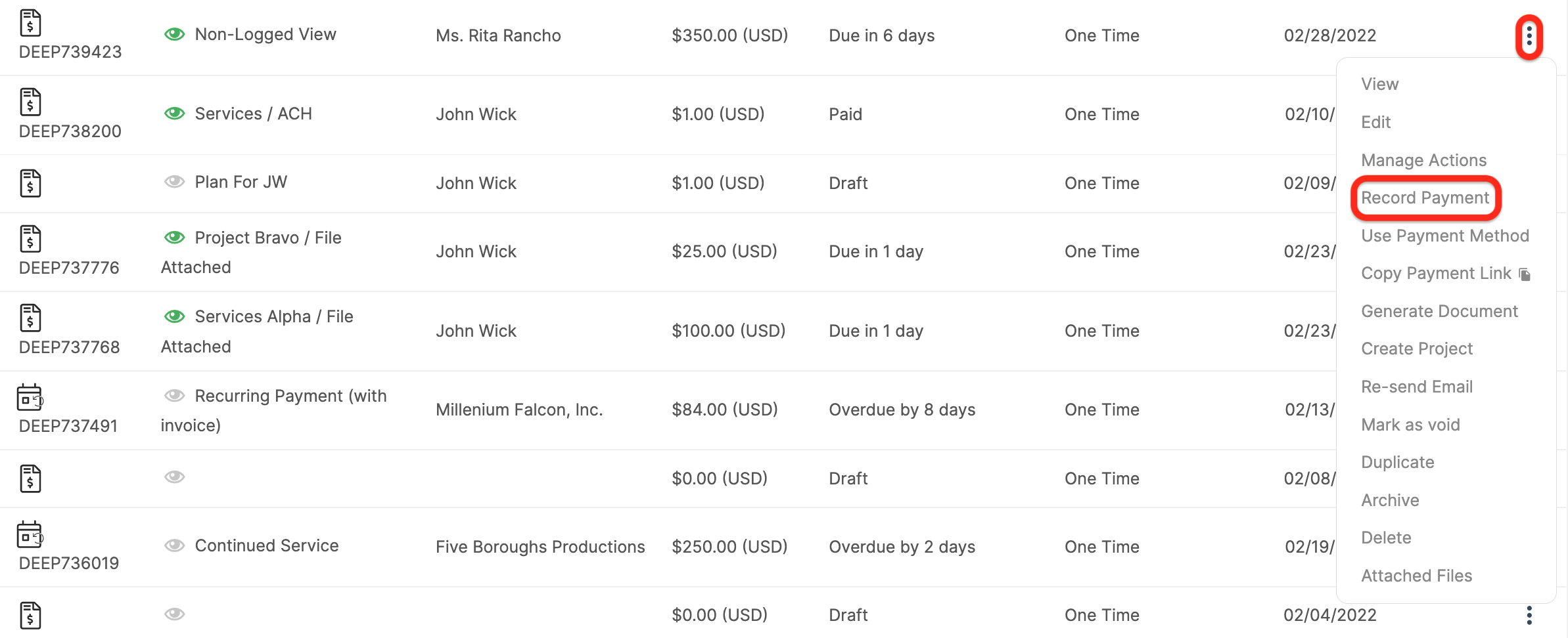 OFFICE Payment Types – Help